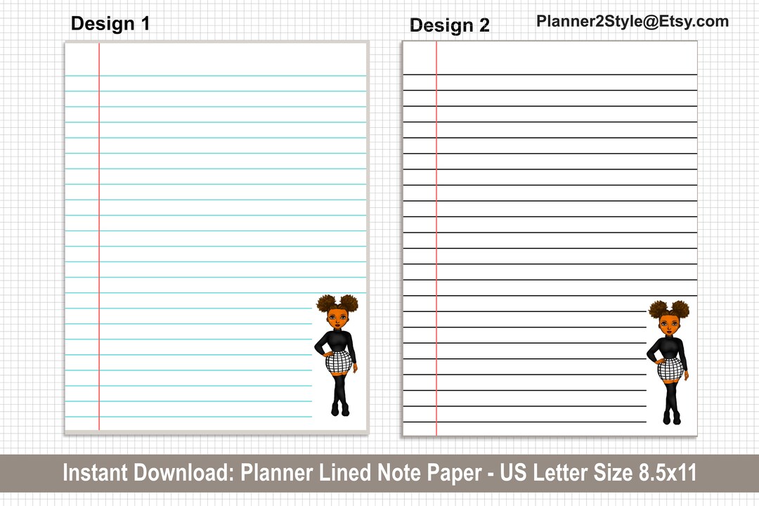 8,5 x 11 Liniertes Notizpapier Girl Boss Liniertes Papier Happy Planner ...