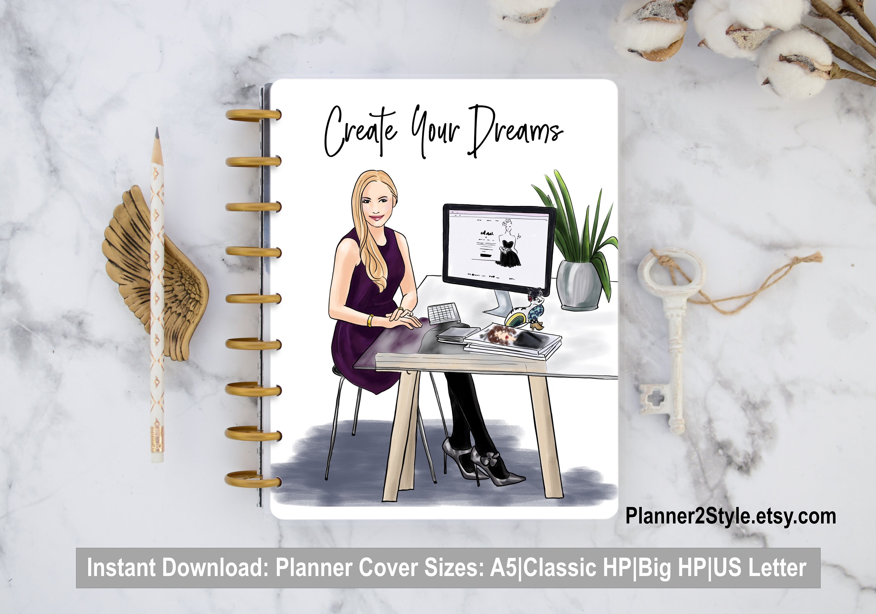 Boss Lady Printables Happy Planner Cover Printable Planner Cover ...