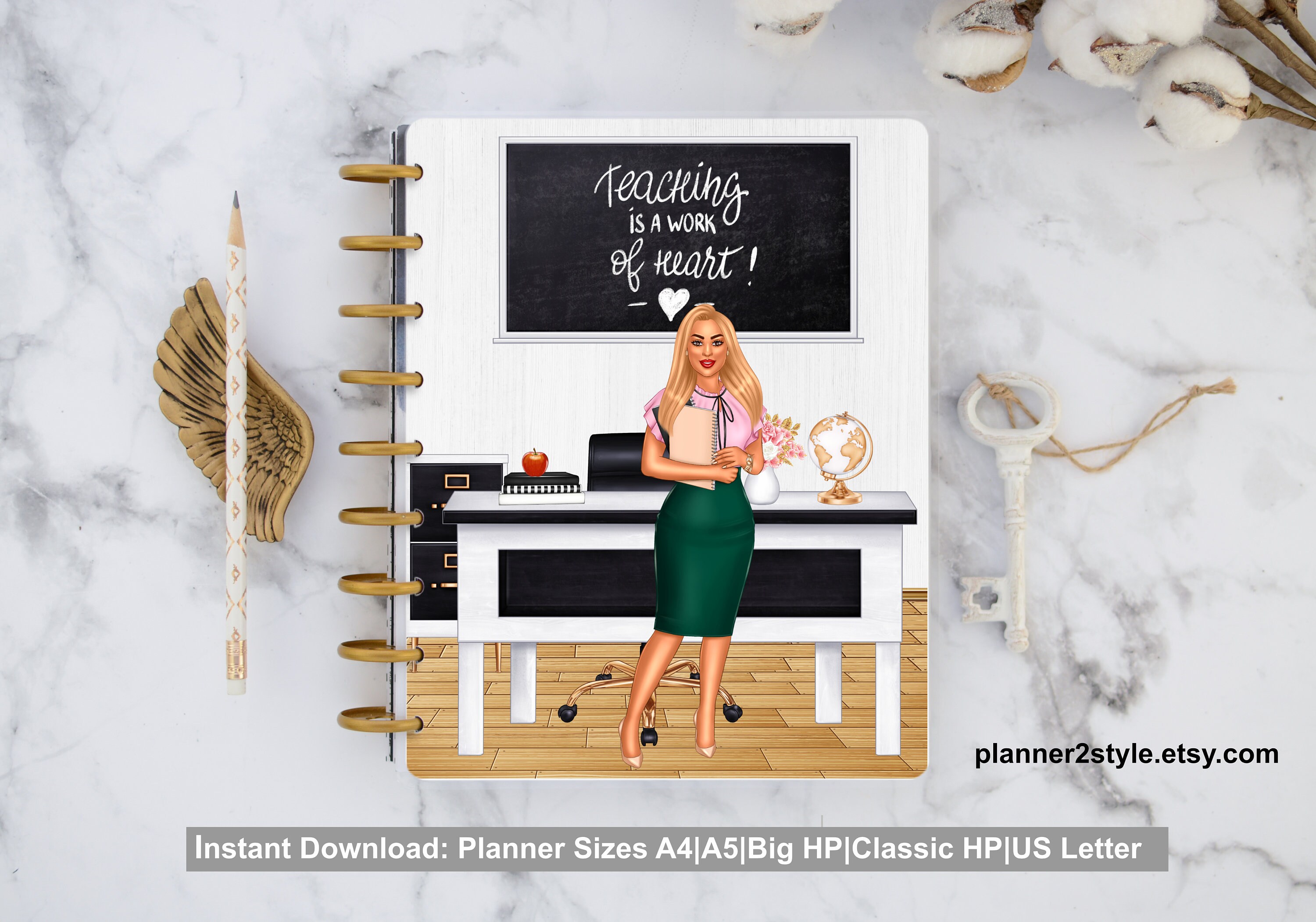 Teacher Happy Planner Printable Cover School Printable - Etsy