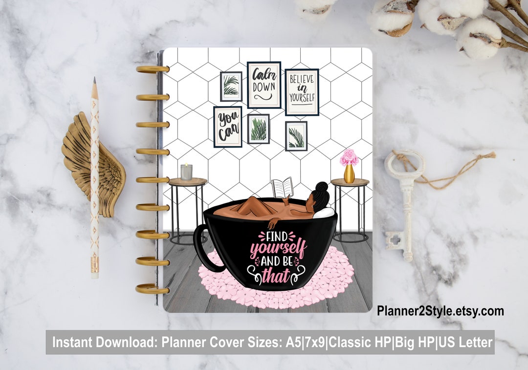 Self-care Happy Planner Printable Cover Relaxation Planner Cover Book ...