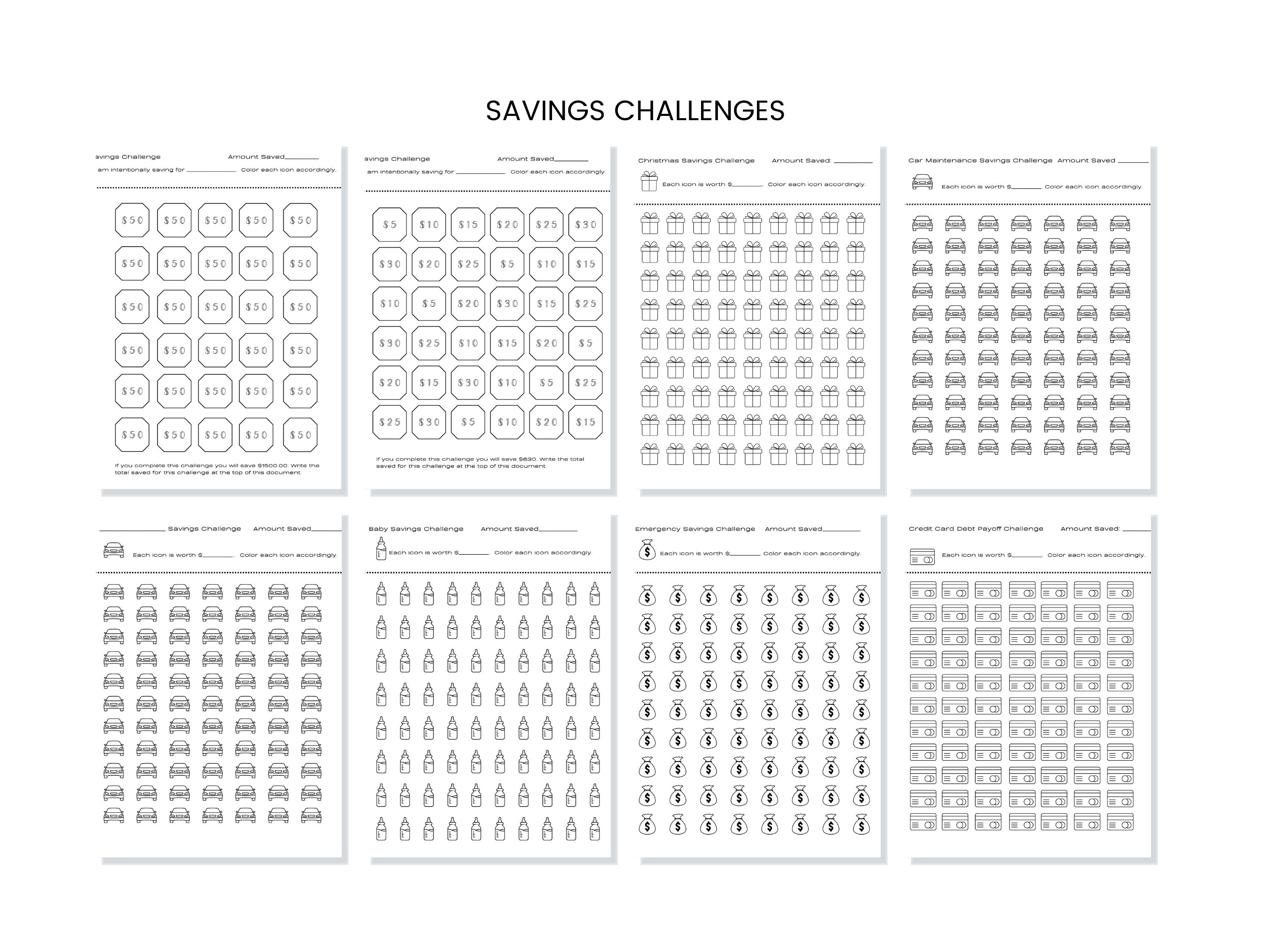 Printable 2024 Savings Challenges Printable Savings Challenges ...