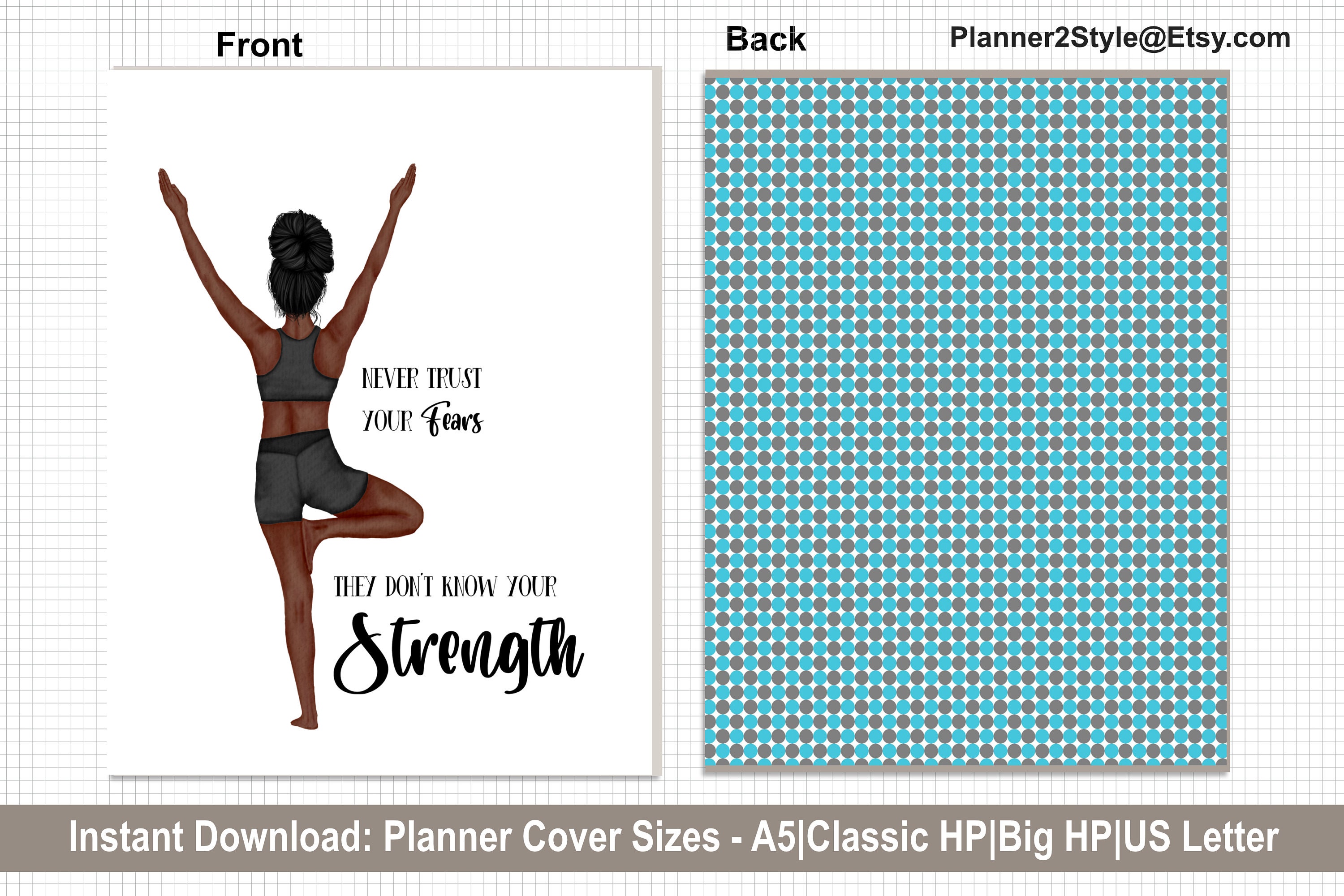 Yoga Exercise Health Planner Cover Self-care Happy Planner Printable ...