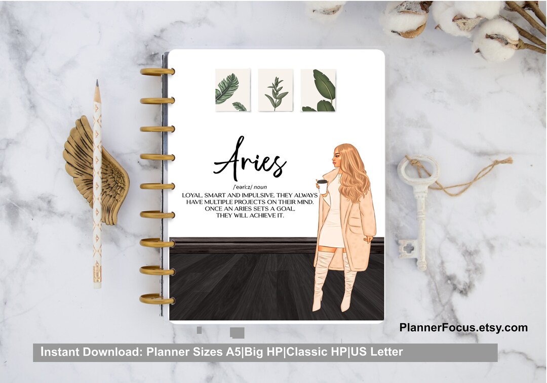 Aries Planner Cover Zodiac Printable Planner Covers Happy Planner ...