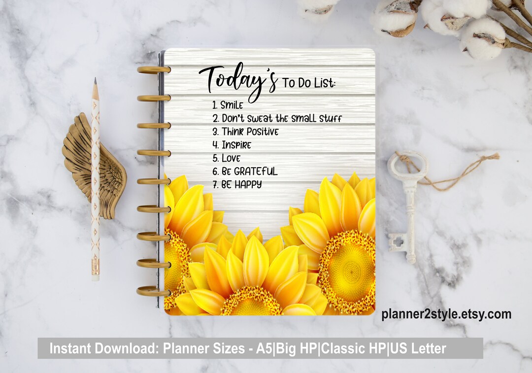 Sunflowers Happy Planner Printable Cover Happy Planner - Etsy Canada