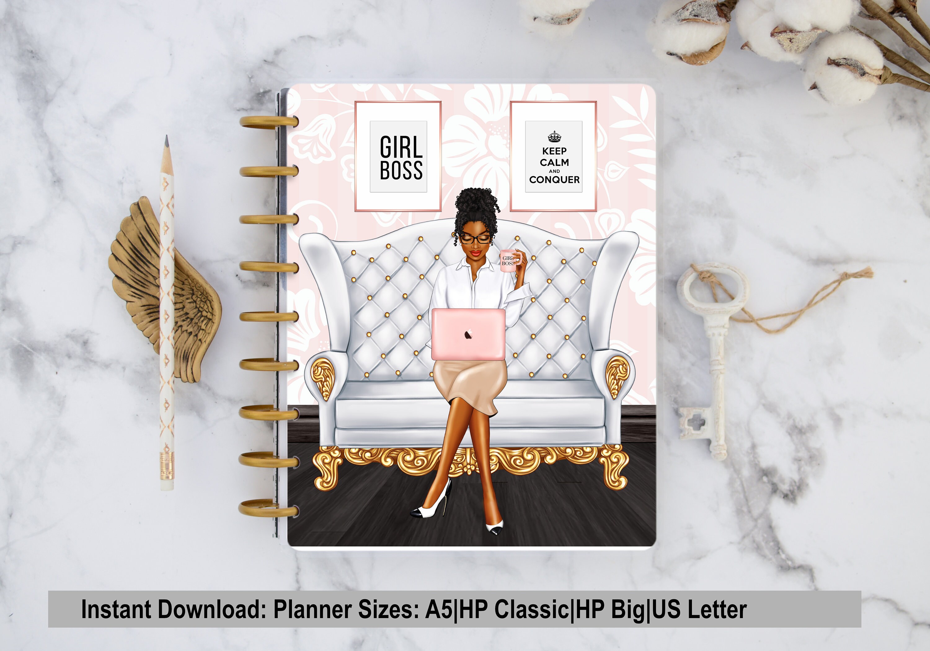 Boss Lady Girl Boss Goals 4 Count Set Happy Planner Printable Cover ...