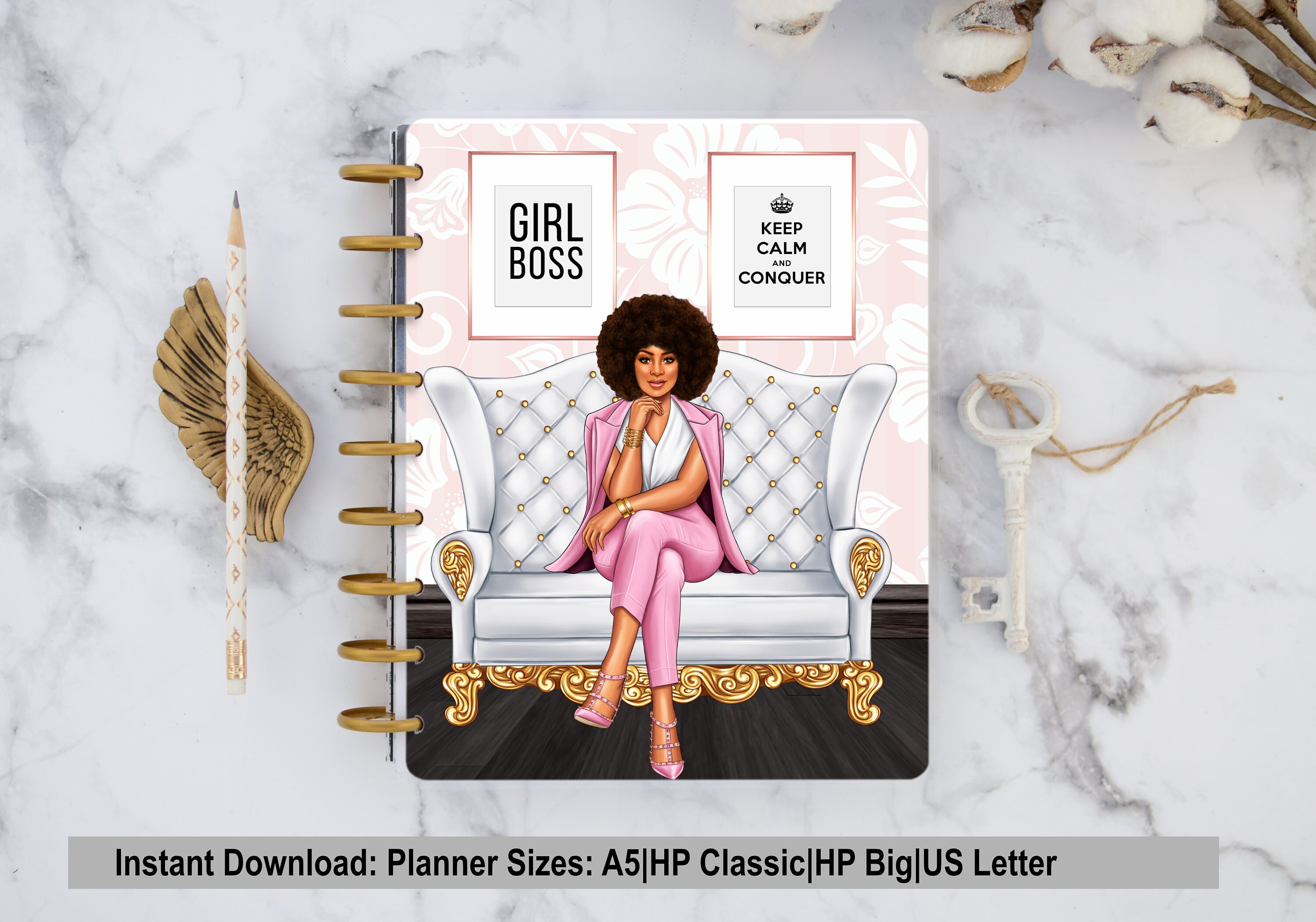 Boss Lady Girl Boss Goals 4 Count Set Happy Planner Printable Cover ...