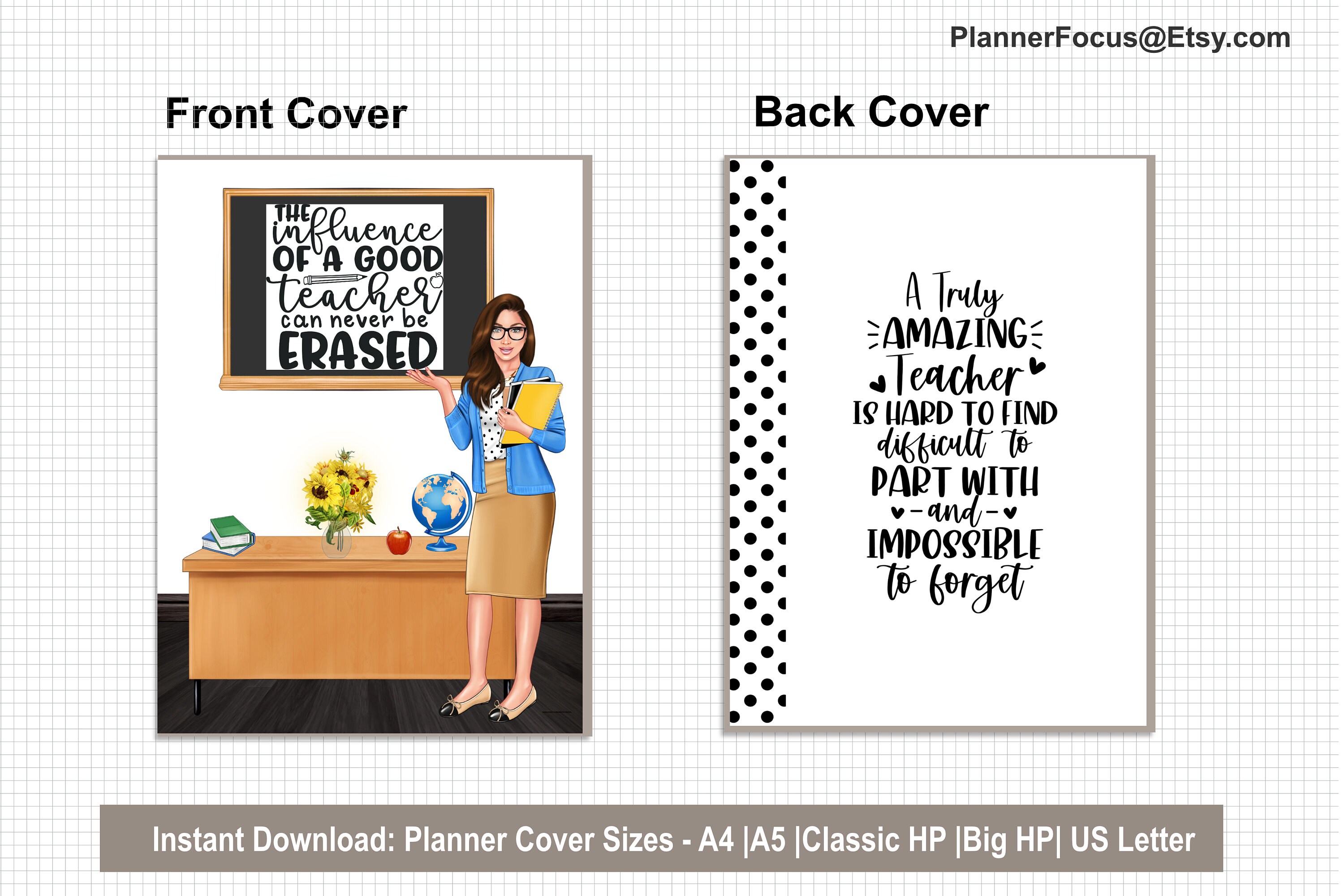 Teacher Happy Planner Printable Cover School Printable Planner Cover - Etsy