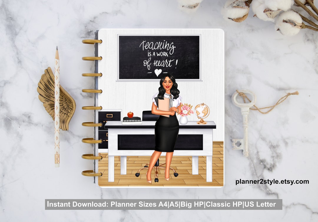 Teacher Happy Planner Printable Cover School Printable - Etsy