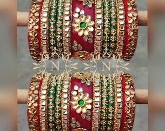 Heavy Work Designer Indian Bangles Rajputi Marwari Chuda - Etsy