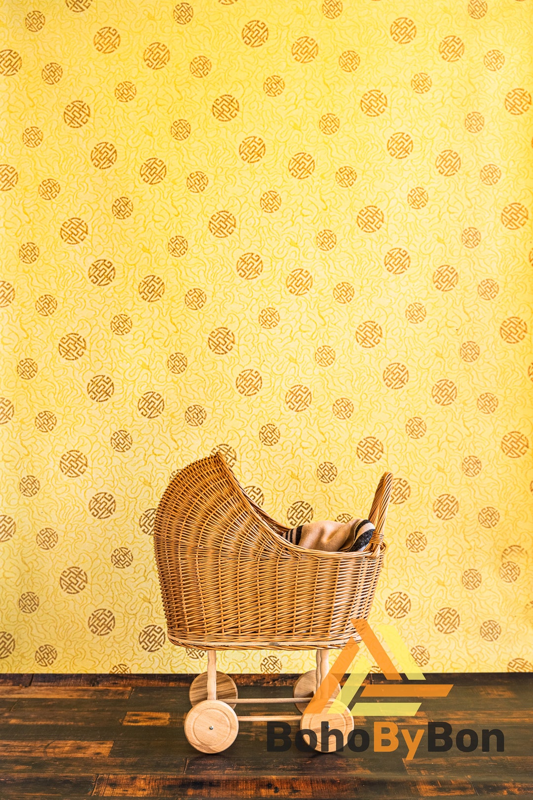 Wicker Doll Stroller, Wicker Baby Carriage, Wicker Pram, Boho Nursery ...