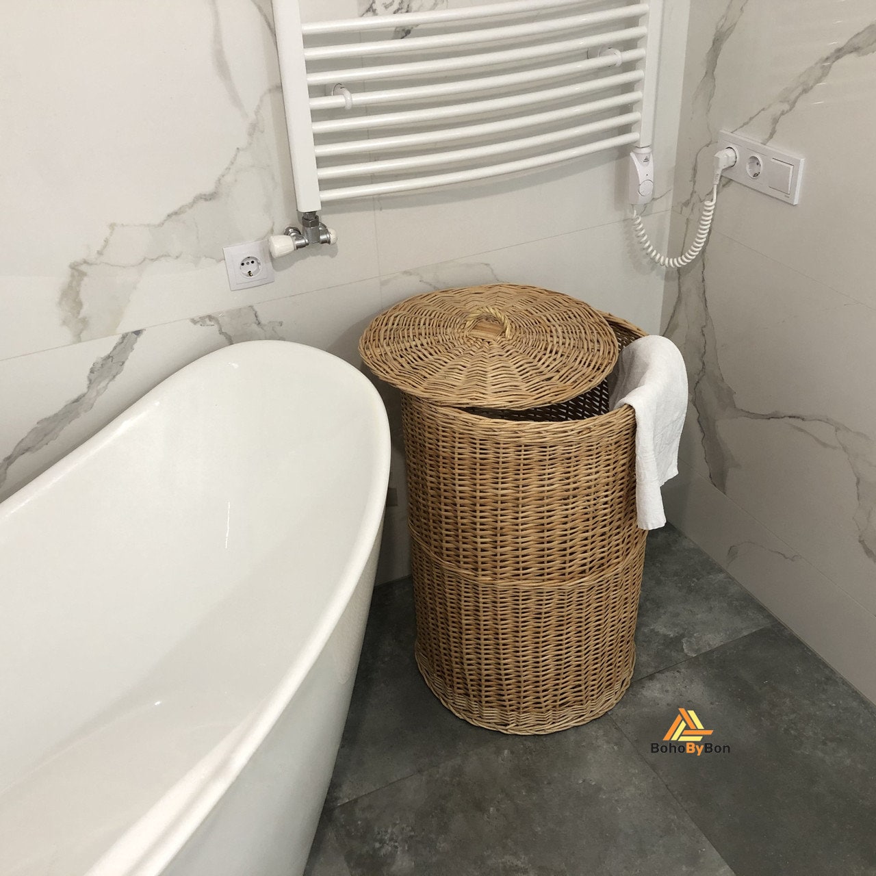 Tall Wicker Laundry Hamper Large Wicker Laundry Basket - Etsy