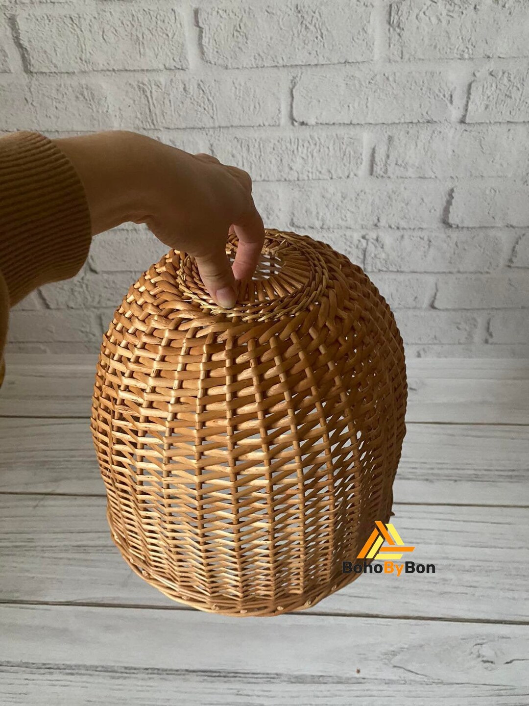 Handmade Rattan Lamp Shade, Wicker Lampshade, Table Rattan Lampshade ...