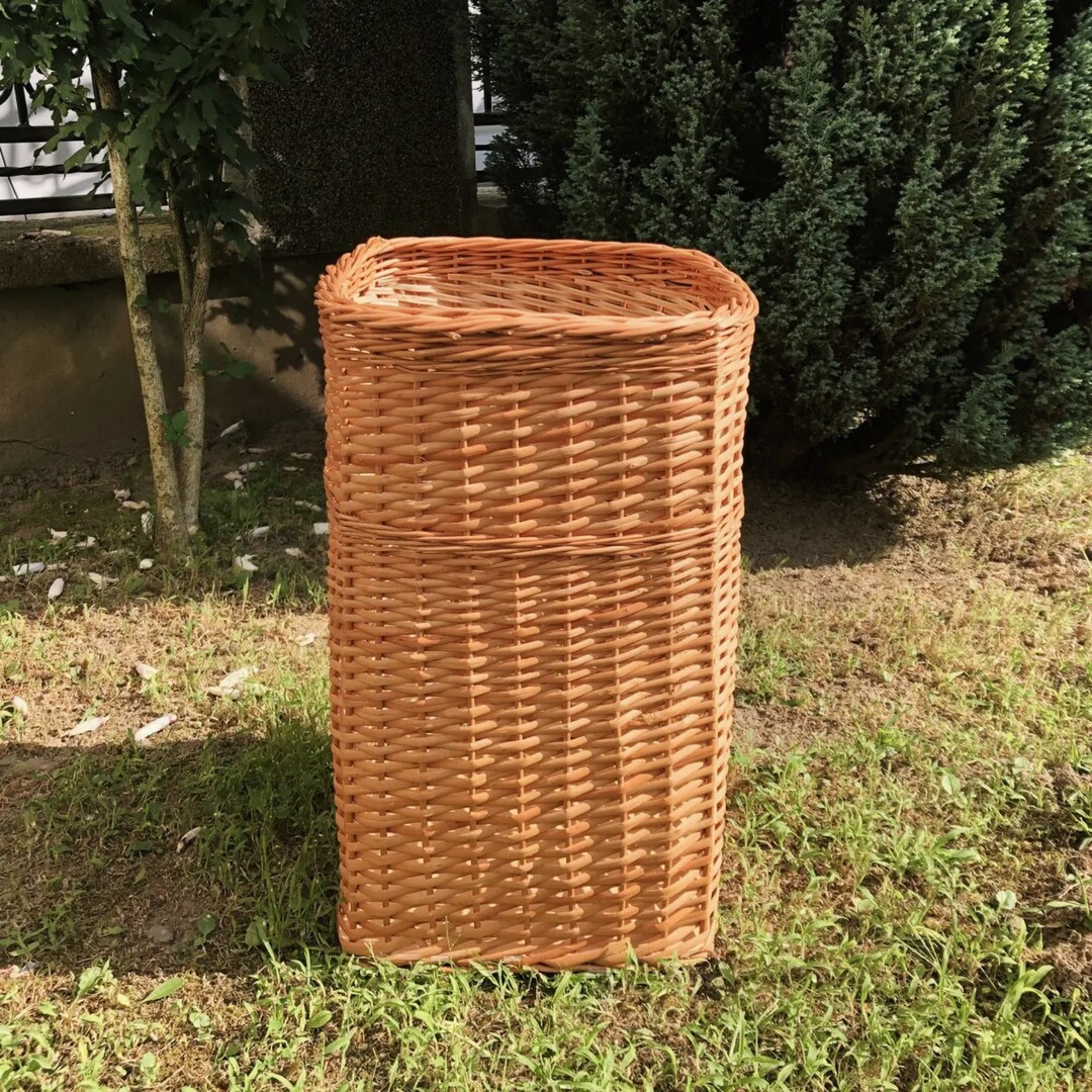 Natural Woven Basket Hamper, Boho Basket for Storage, Tall Slim Hamper ...