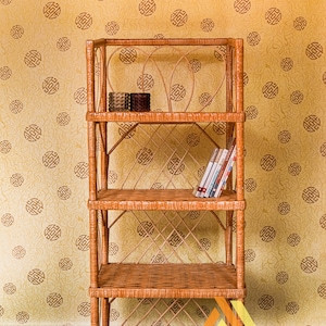 Wicker Bookshelf, Wicker Shelving Unit, Book Shelf, Wicker Shelf ...