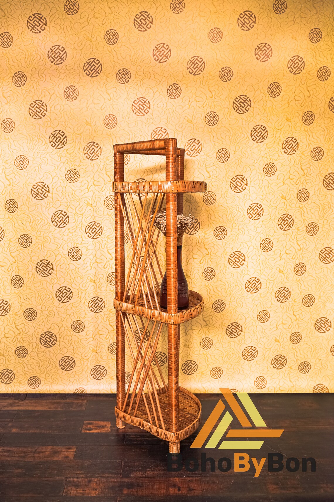 Rattan Corner Shelf 3 tier Corner Shelf for Countertop | Etsy