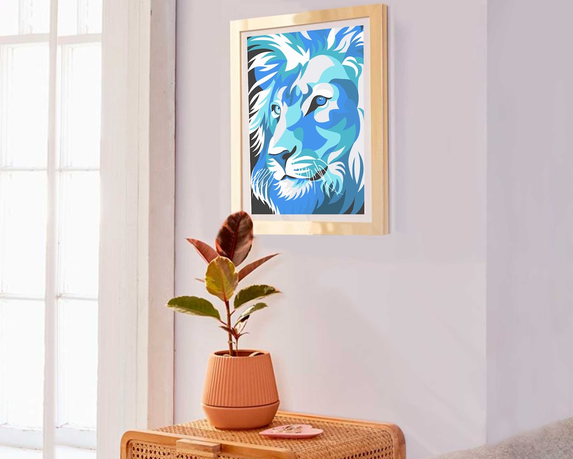 Lion by Number Kit Printable Wild Cat Color by Number Art - Etsy Canada