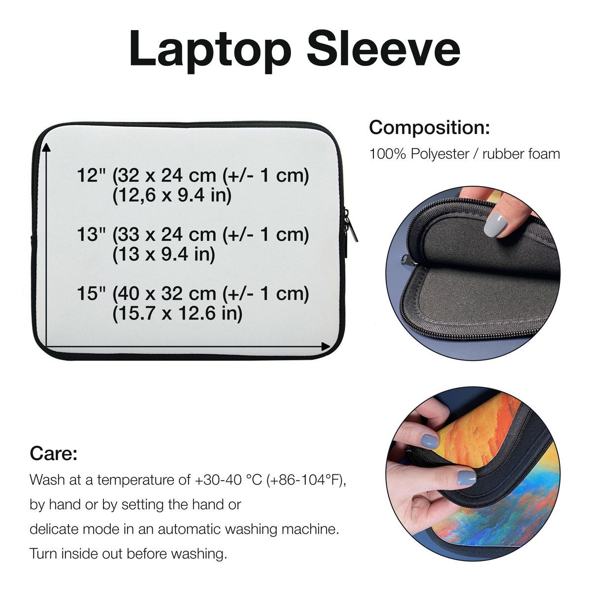 Wild Flowers Protective Laptop Case ASUS Soft Cover Toshiba Zip Sleeve ...