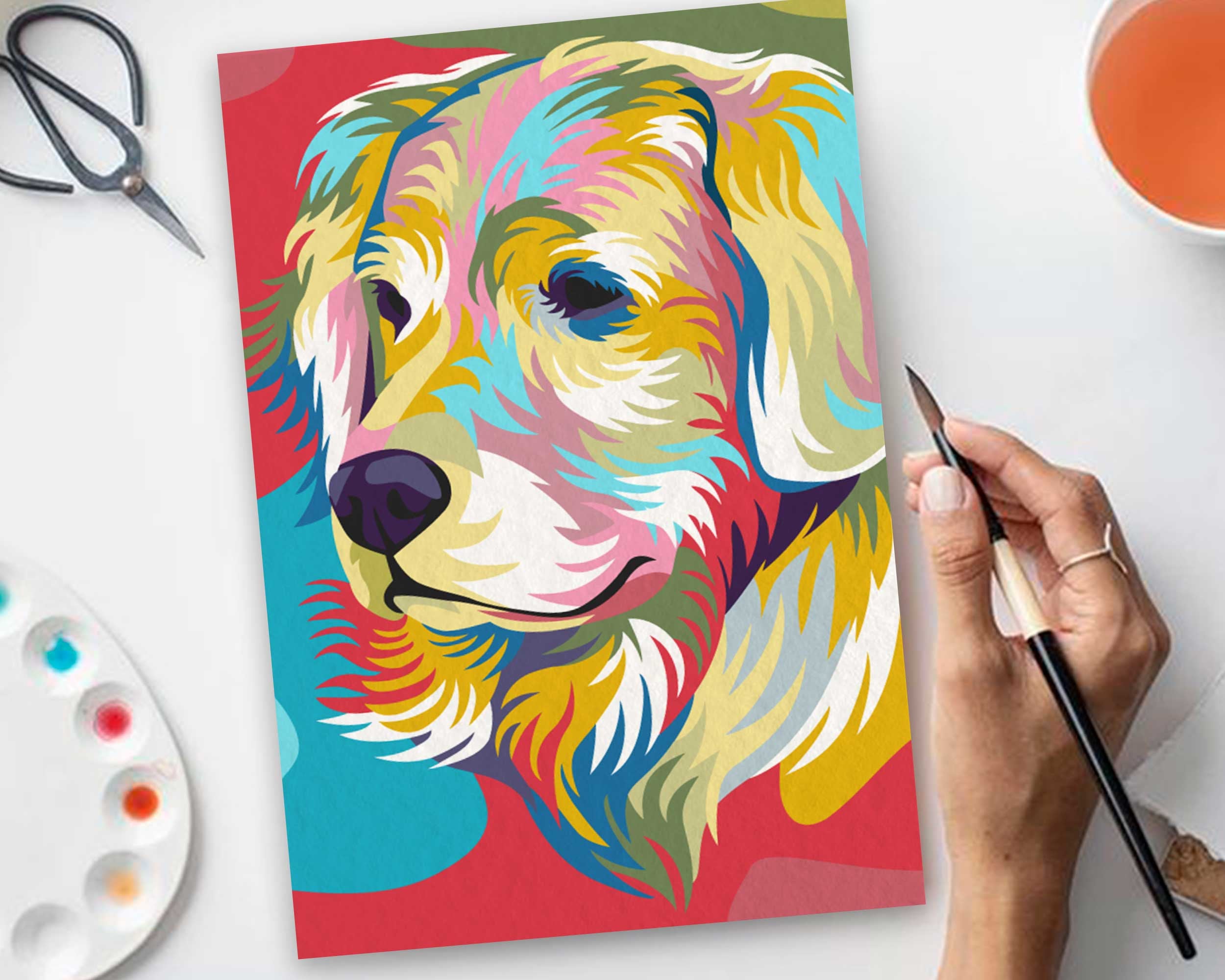 Glass Color by Number Kit Pop Art Printable Color By Number Oil Paints ...