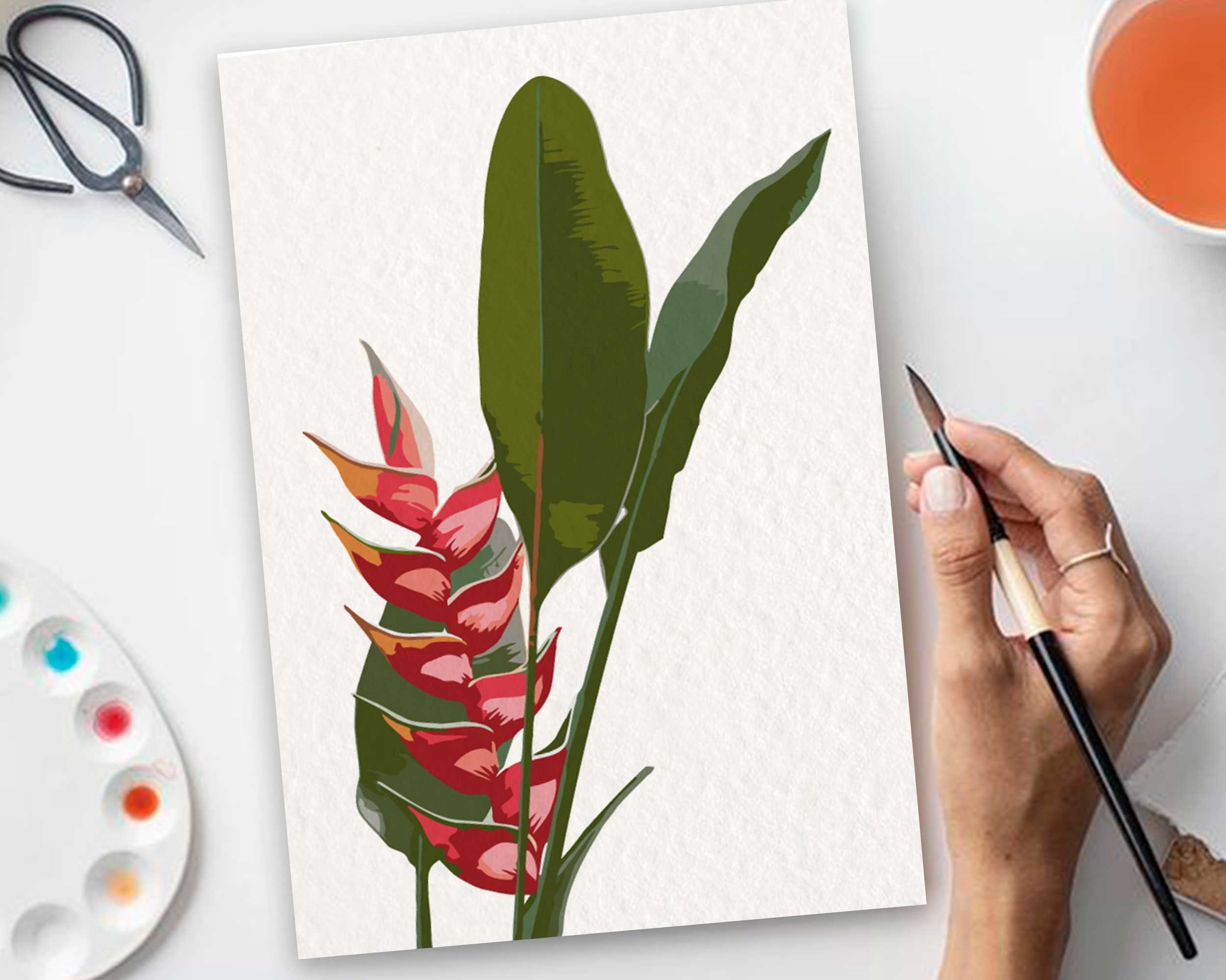 Plants Paints by Number Kit Leaves Printable Color by Number Art Project DIY Painting Instant ...