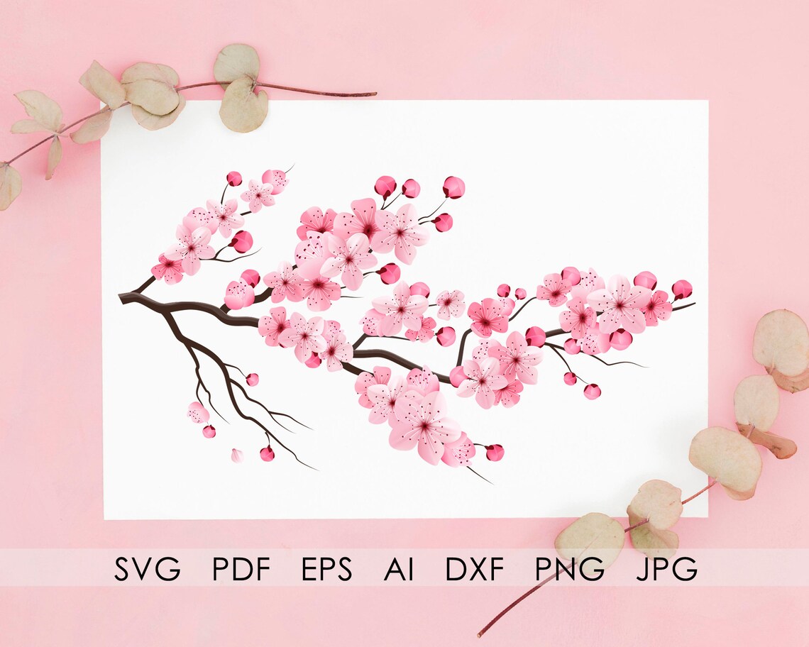 Sakura SVG Pink Flowers Svg Tree SVG File Gifts SVG Sakura - Etsy
