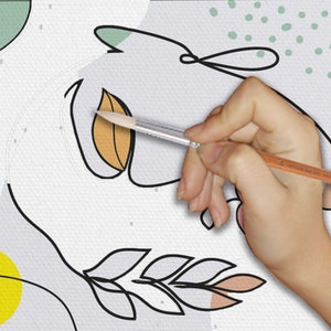 Portrait by Number Kit Printable Lines Color by Number Art Project Girl ...