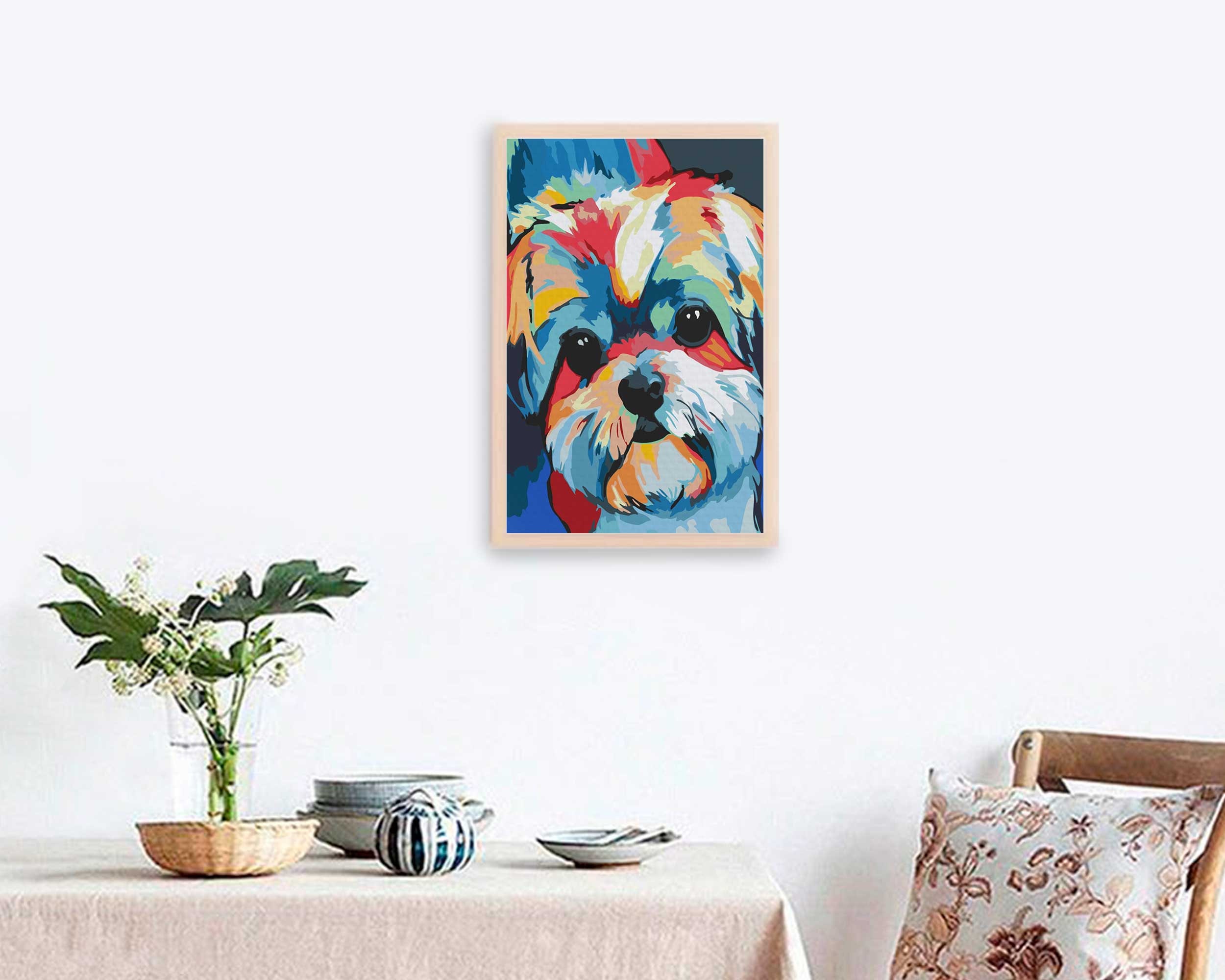 Puppy by Number Kit Printable Animals Pop Art Color by Number Art ...