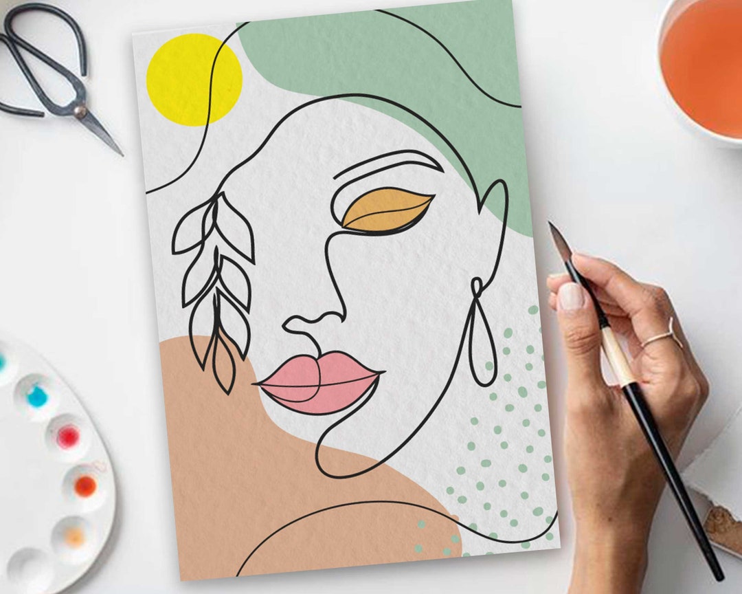 Portrait by Number Kit Printable Lines Color by Number Art Project Girl ...