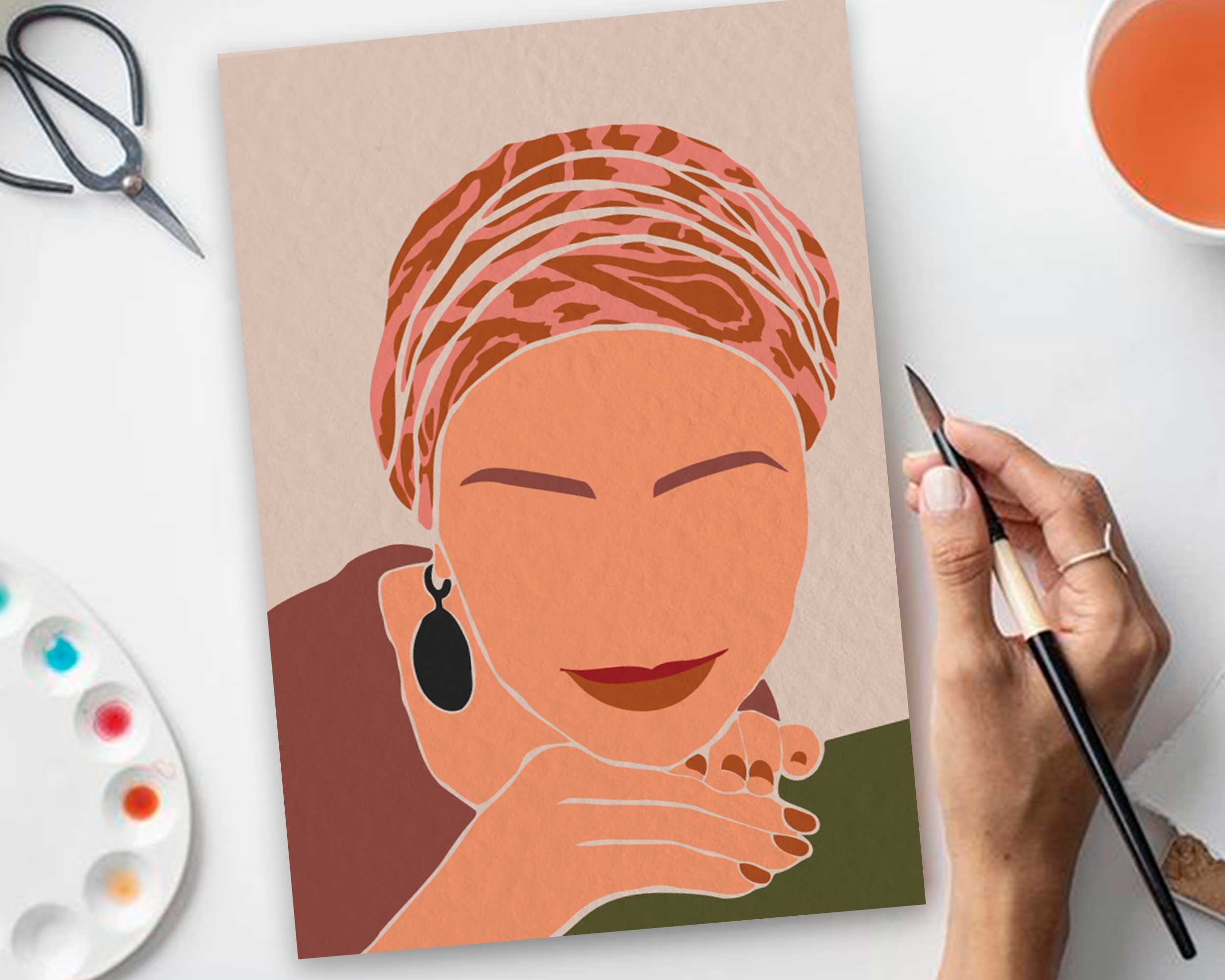 Girl Art by Number Kit Printable Black Woman Color By Number - Etsy España