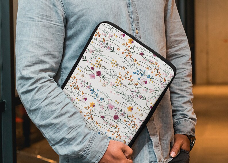 Wild Flowers Protective Laptop Case ASUS Soft Cover Toshiba Zip Sleeve ...