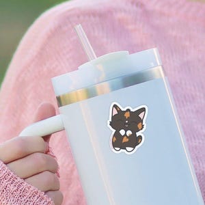 Tortoiseshell Cat Sticker - Kawaii Tortie Cat Sticker - Vinyl Decal for ...