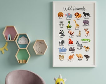 Instant Download Printable Animals Educational Poster - Etsy