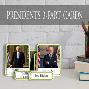 UNITED STATES PRESIDENTS, American Presidents Flash Cards, Presidents ...