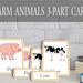 Farm Animals Three Part Flash Cards, Printable Download, Homeschooling ...