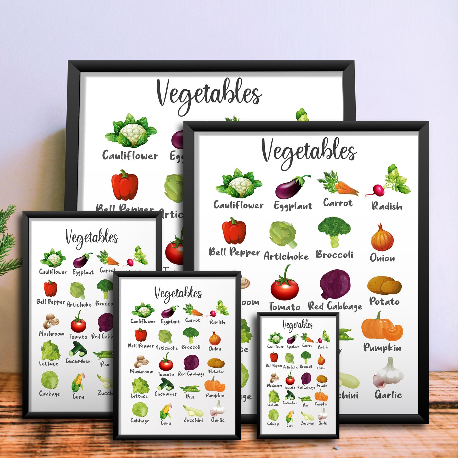 Garden Vegetable Poster Downloadable Prints Montessori | Etsy