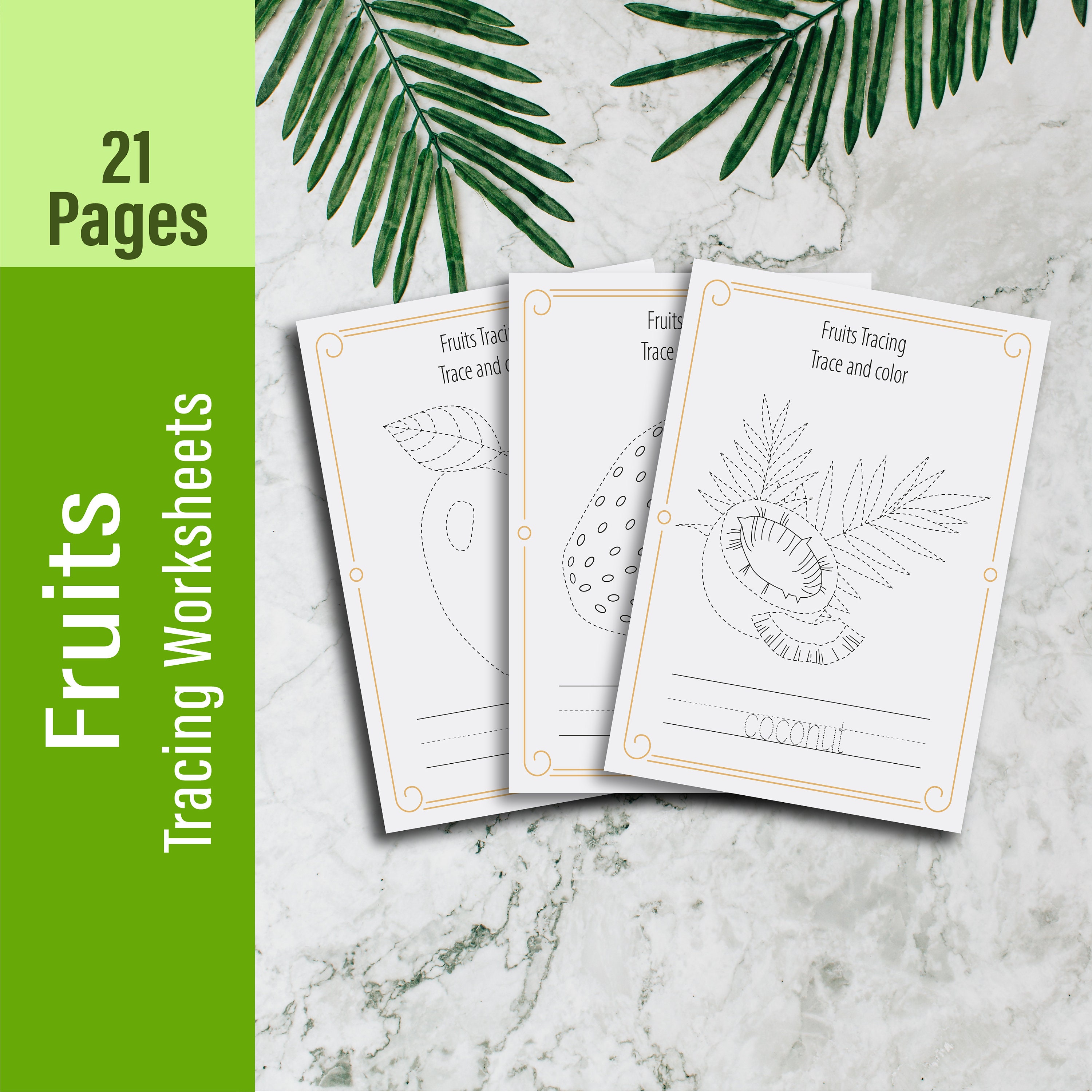 Fruit Printable Coloring Pages for Kids, Coloring Book, Tracing ...