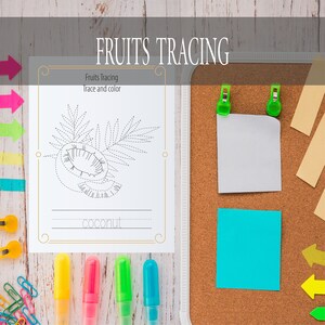 Fruit Printable Coloring Pages for Kids, Coloring Book, Tracing ...