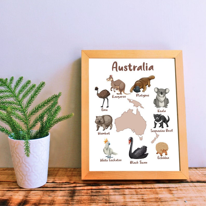 Australian Animals Poster: Montessori Nursery Decor (digital Download ...