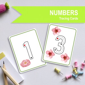 NUMBERS (1-20) Tracing and Counting Printable Flashcards, Montessori ...