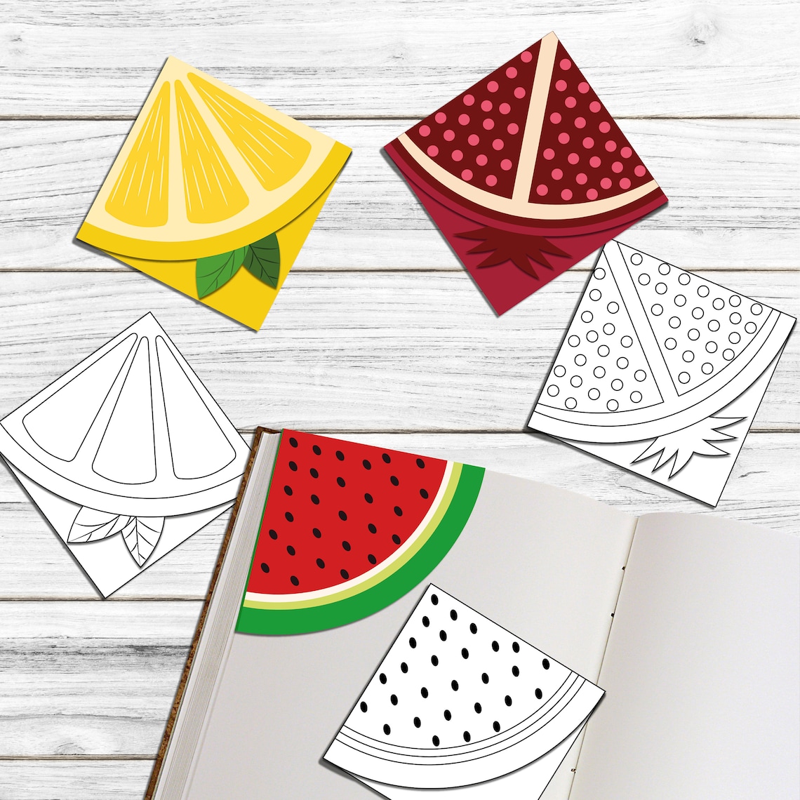 FRUIT Printable Bookmark Templates Paper Craft Game for Kids - Etsy