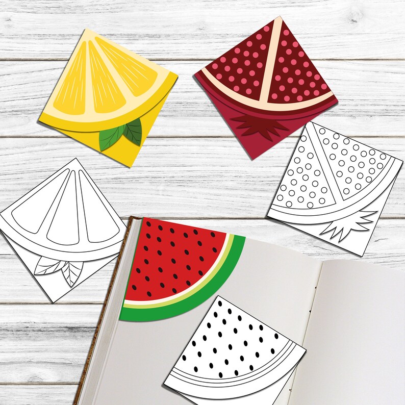 FRUIT Printable Bookmark Templates Paper Craft Game for Kids - Etsy