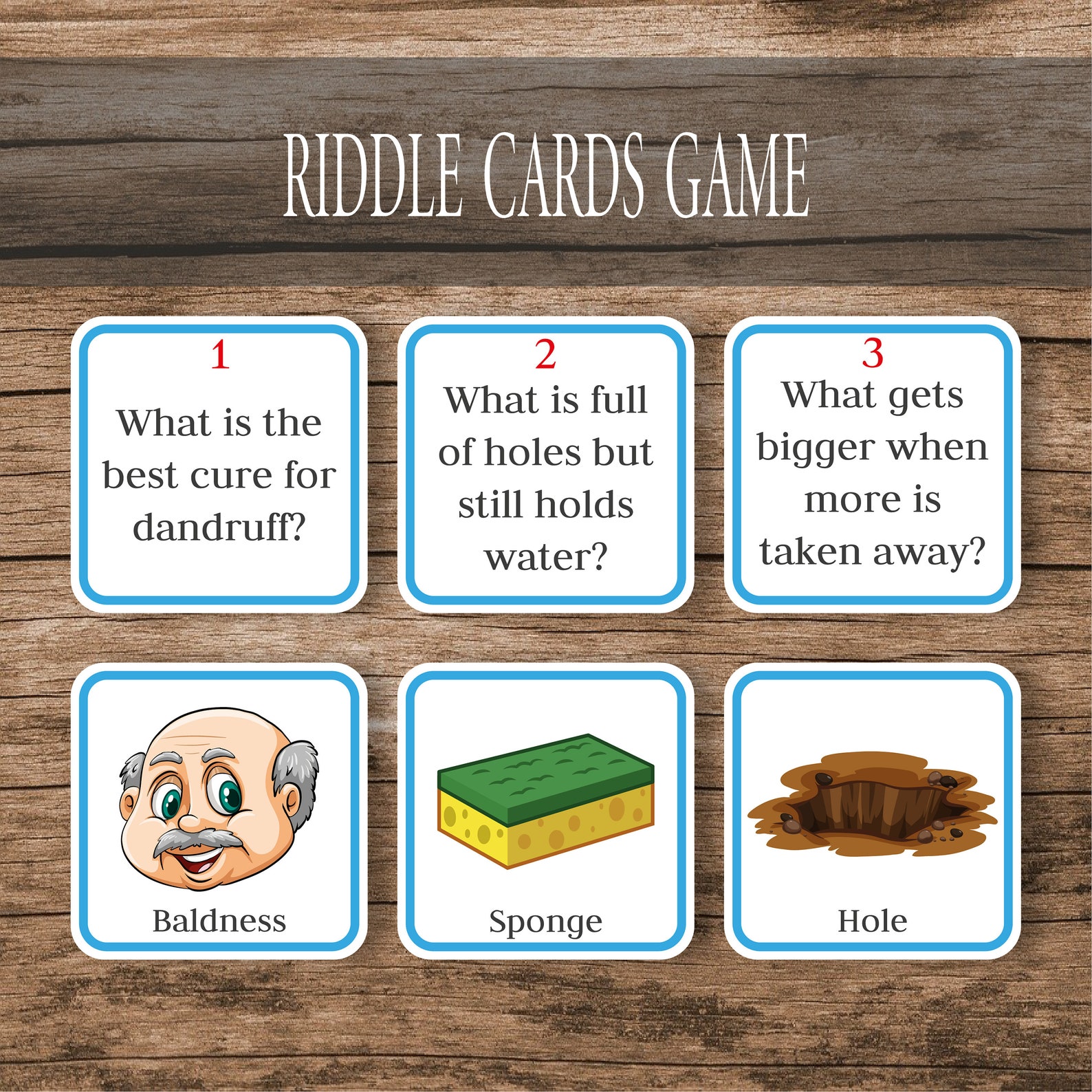 Riddles Educational Game Cards, Montessori Toddler Objects Game Cards ...