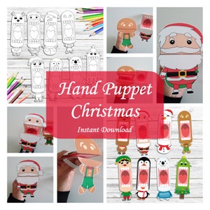 Christmas Character Paper Printable Hand Puppets, Instant Download ...