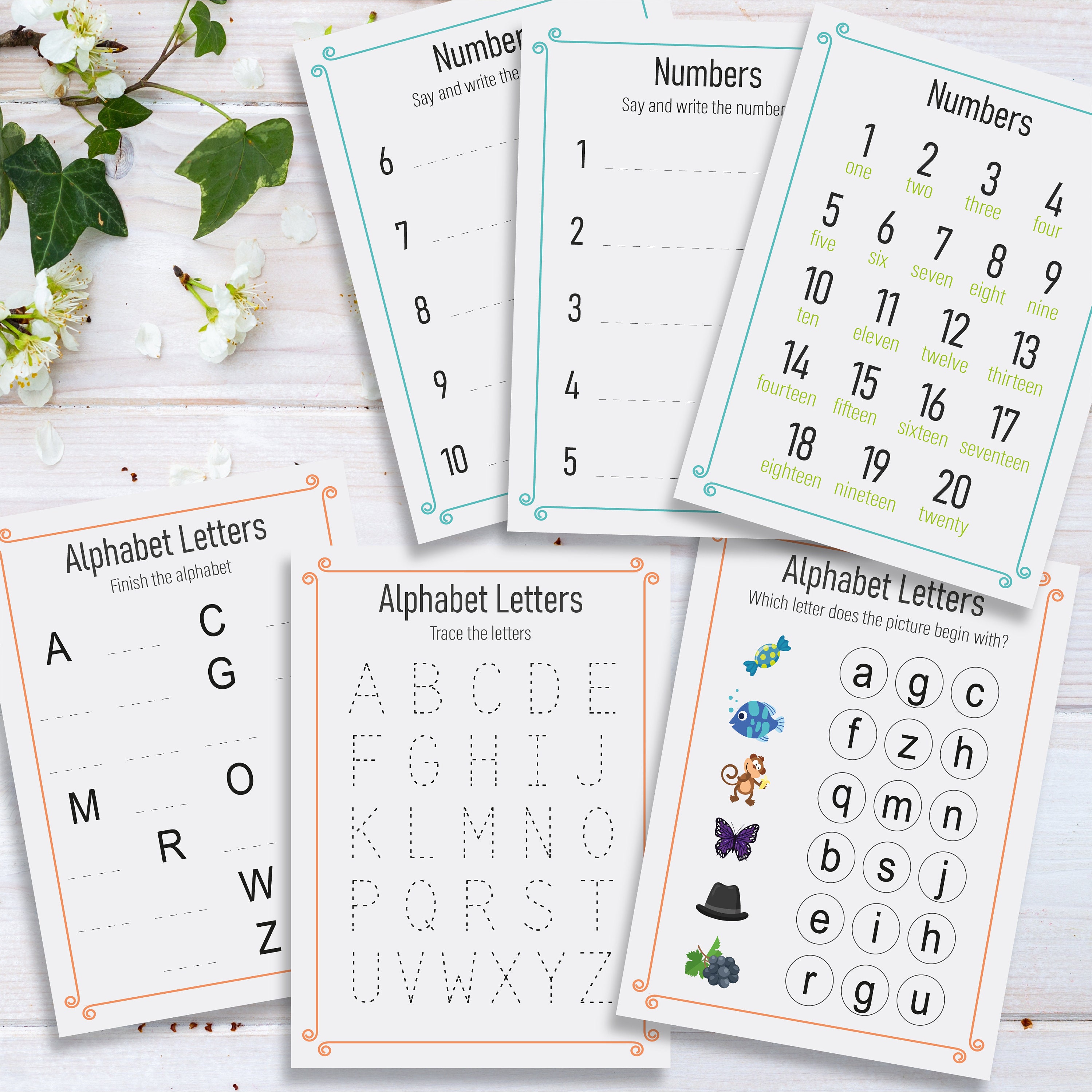 Workbook Set Printable Worksheet, Busy Book for Toddler, Preschool ...