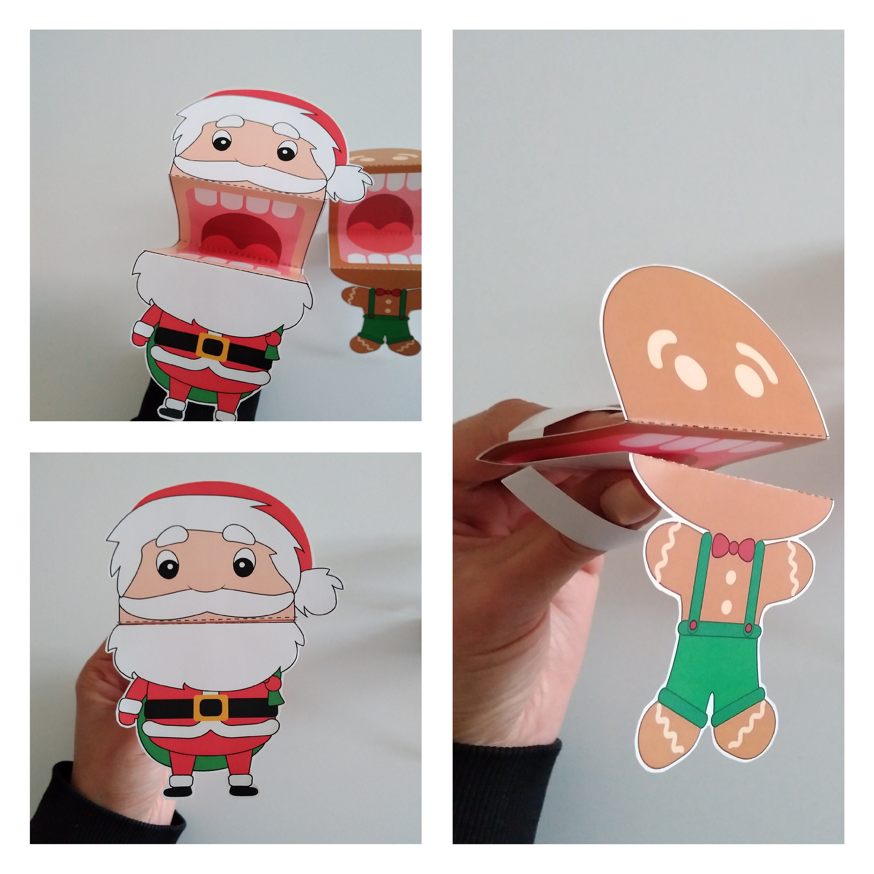 Christmas Character Paper Printable Hand Puppets, Instant Download ...