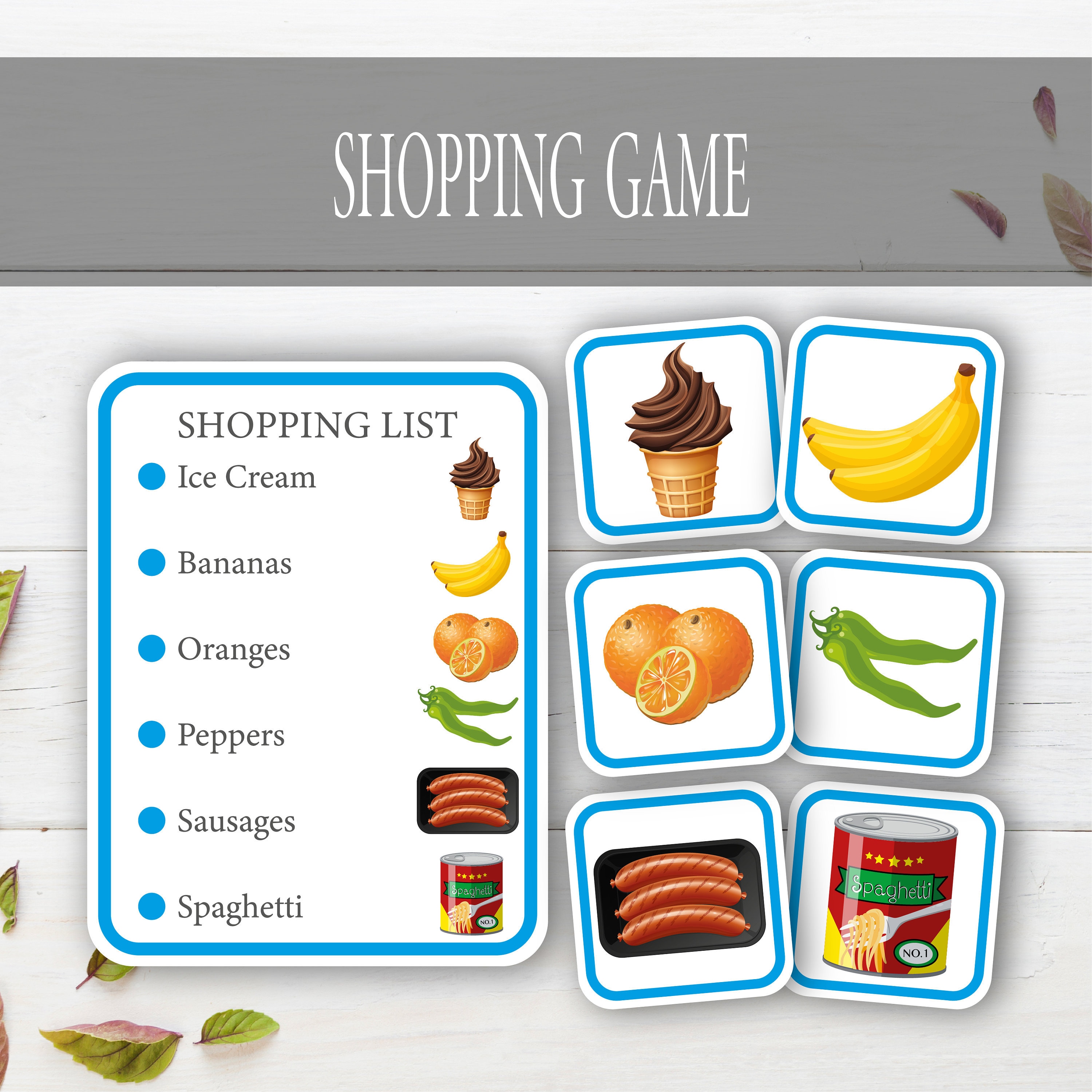 Montessori Market Matching Game: Shopping List Cards (PDF) - Etsy