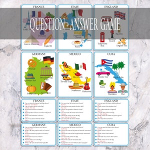 Countries Question-answer Game Cards: Montessori Learning (PDF) - Etsy