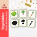 Vegetables Shadow Matching Game Cards, Montessori Toddler Matching Game ...