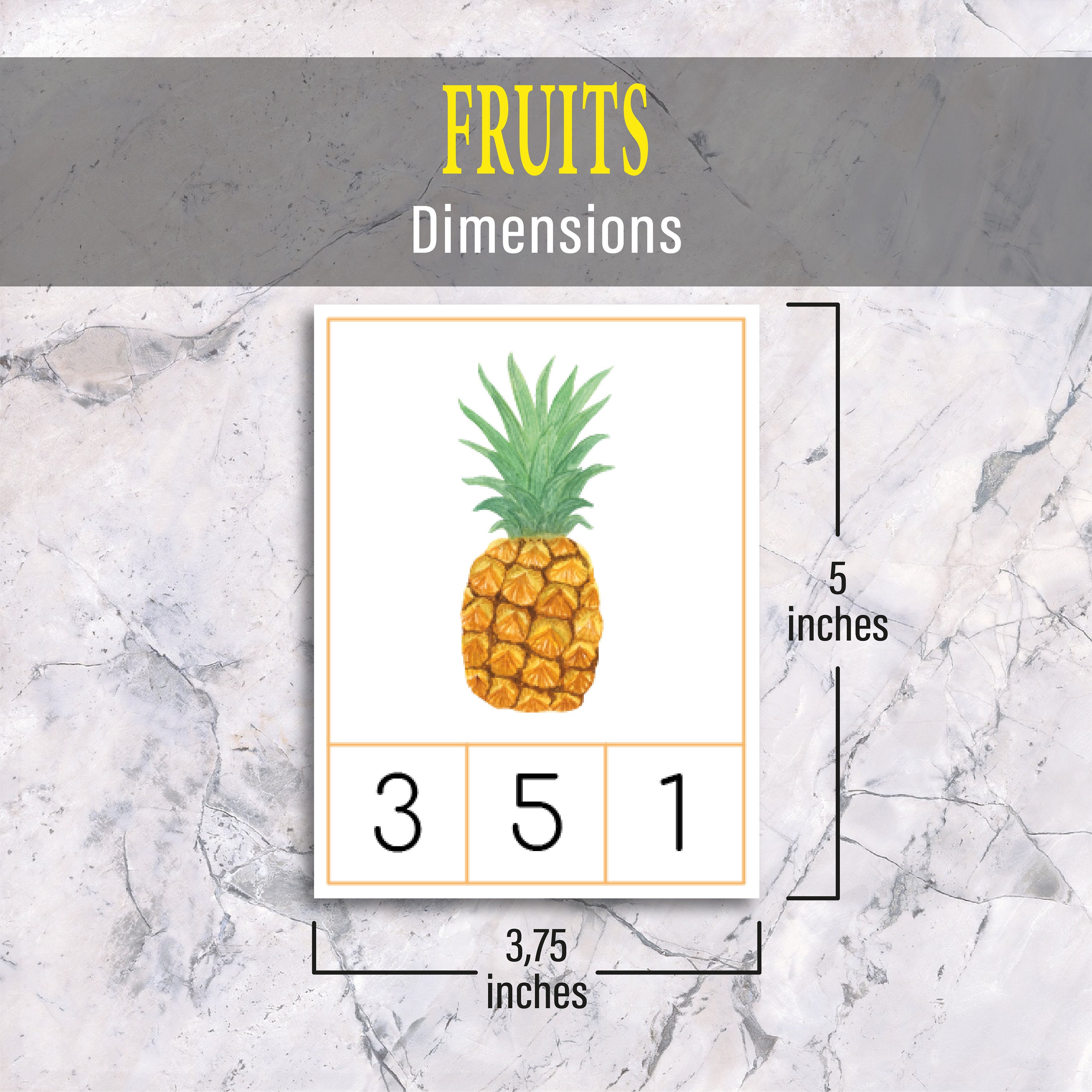 FRUITS 1-10 Count and Clip Cards Watercolor Printable Number Toddler ...