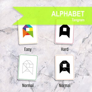 Tangram Alphabet Flash Cards: Montessori ABC Printable (PDF) - Etsy