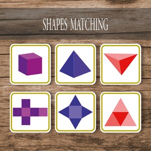 Shape Matching Flash Cards, Preschool Learning, Shapes Activity for ...